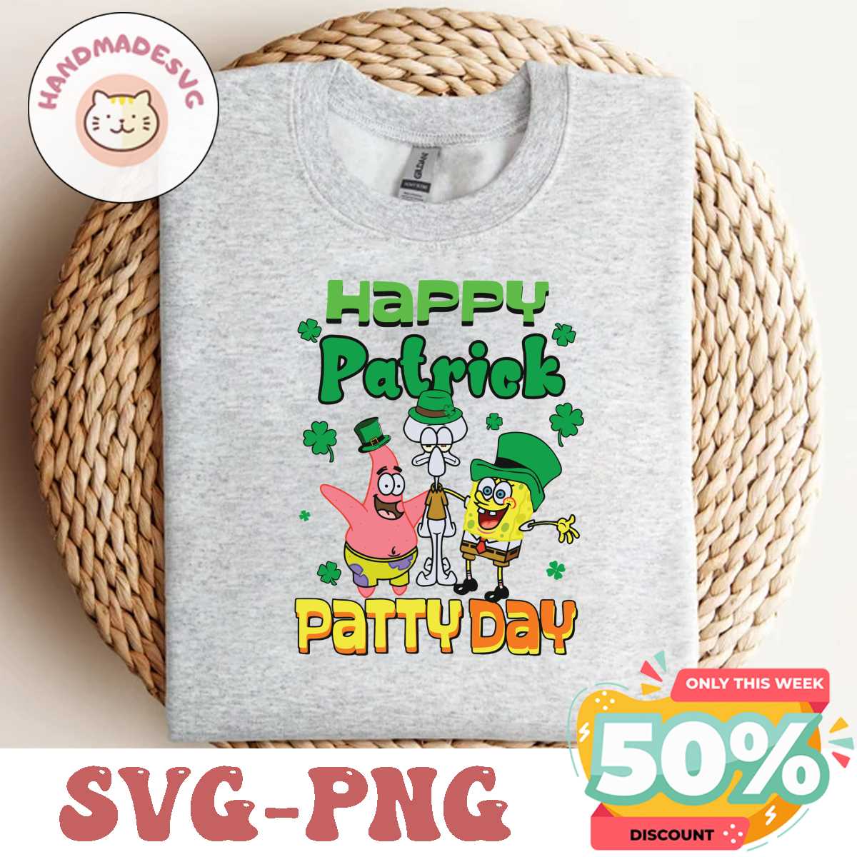 Happy Patrick Patty Day Spongebob SVG | Inspire Uplift