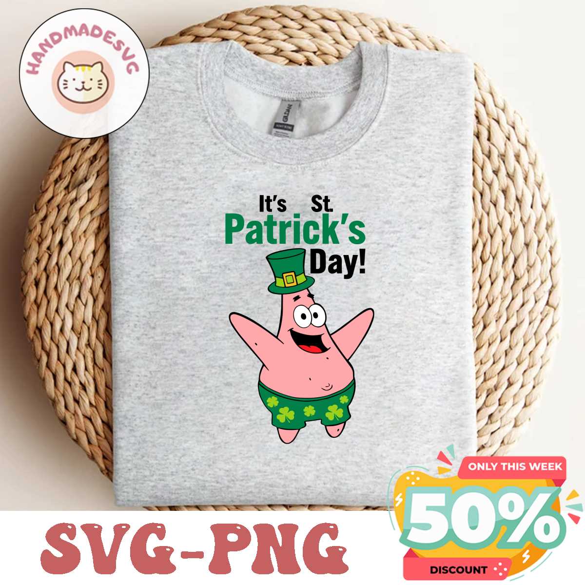 Its St Patricks Day Patrick Star Spongebob SVG | Inspire Uplift