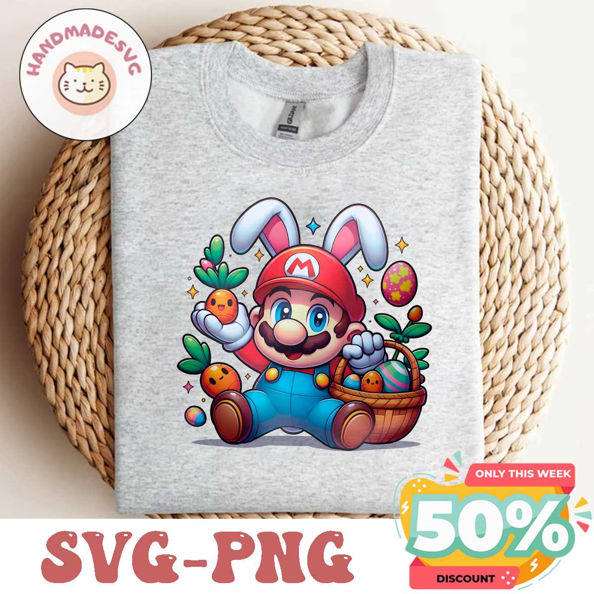 Funny Easter Super Mario Cartoon PNG | Inspire Uplift