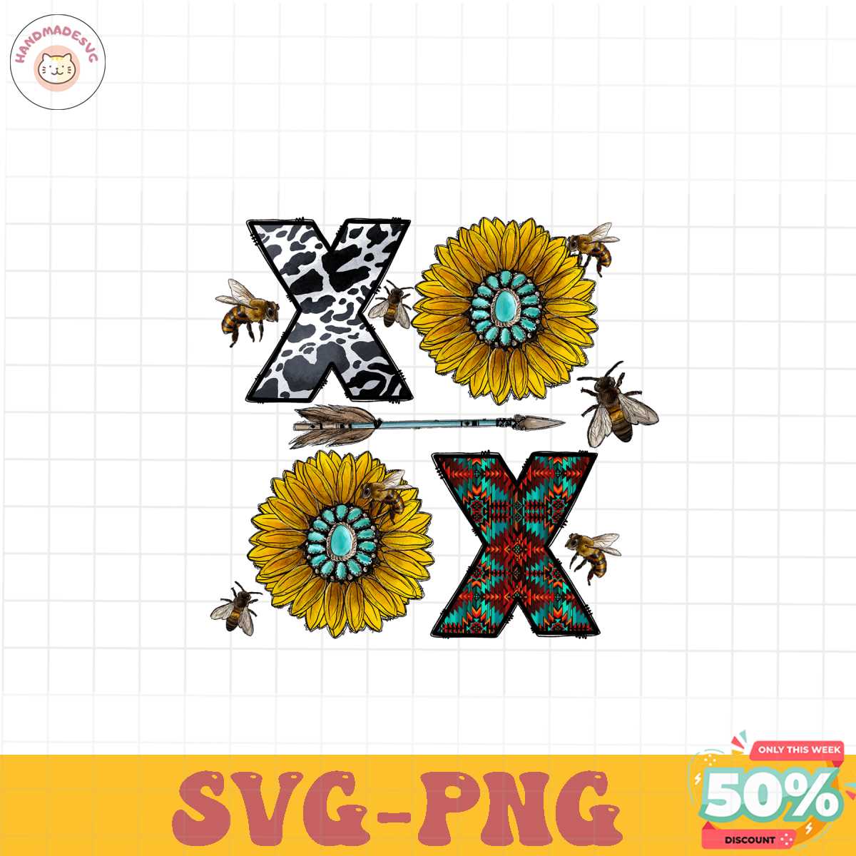 XOXO flower PNG file, Retro Valentine Png | Inspire Uplift