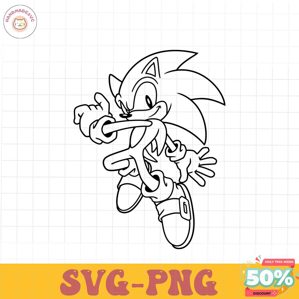 Sonic Outline SVG,The Hedgehog SVG | Inspire Uplift