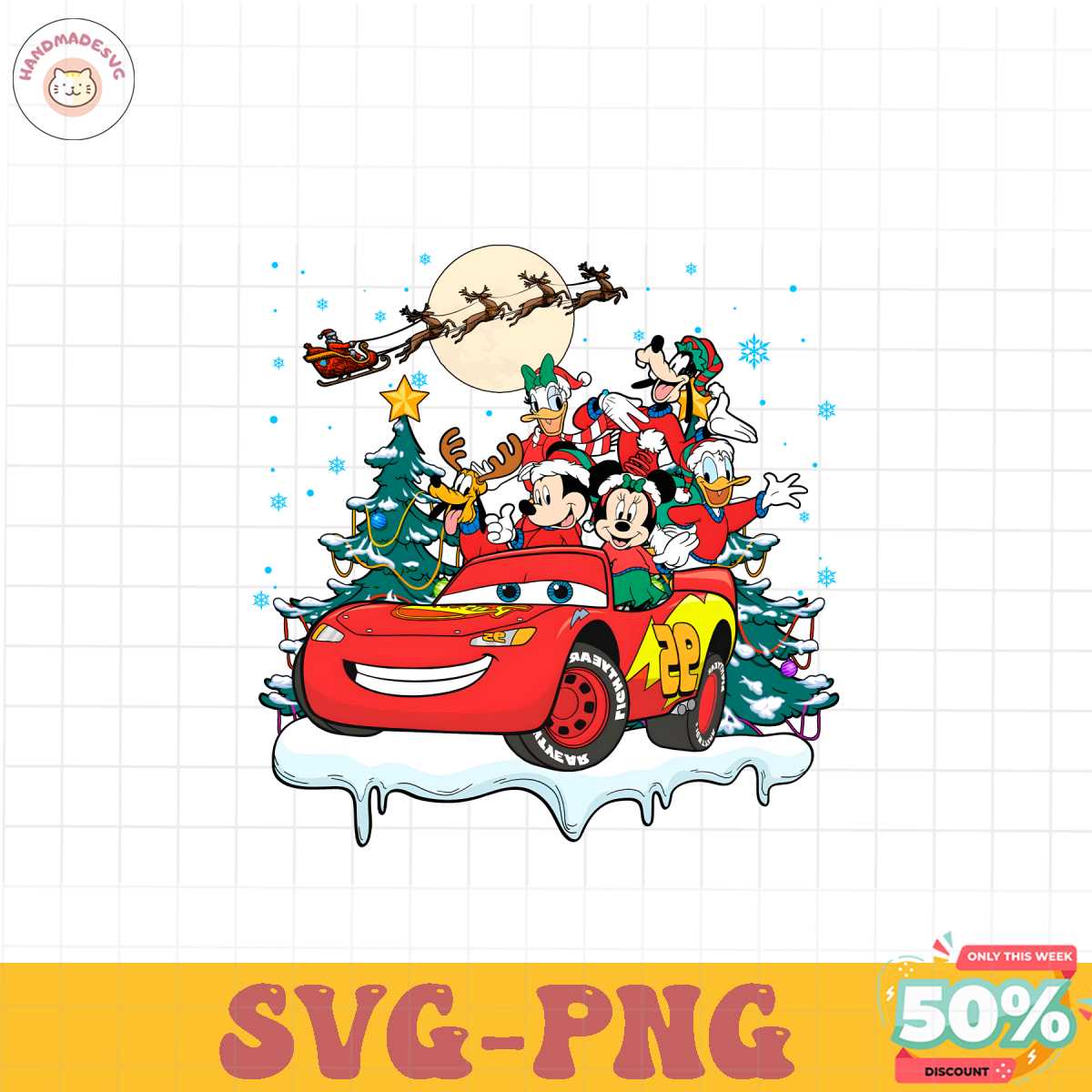 Retro Mickey Lightning McQueen PNG | Inspire Uplift