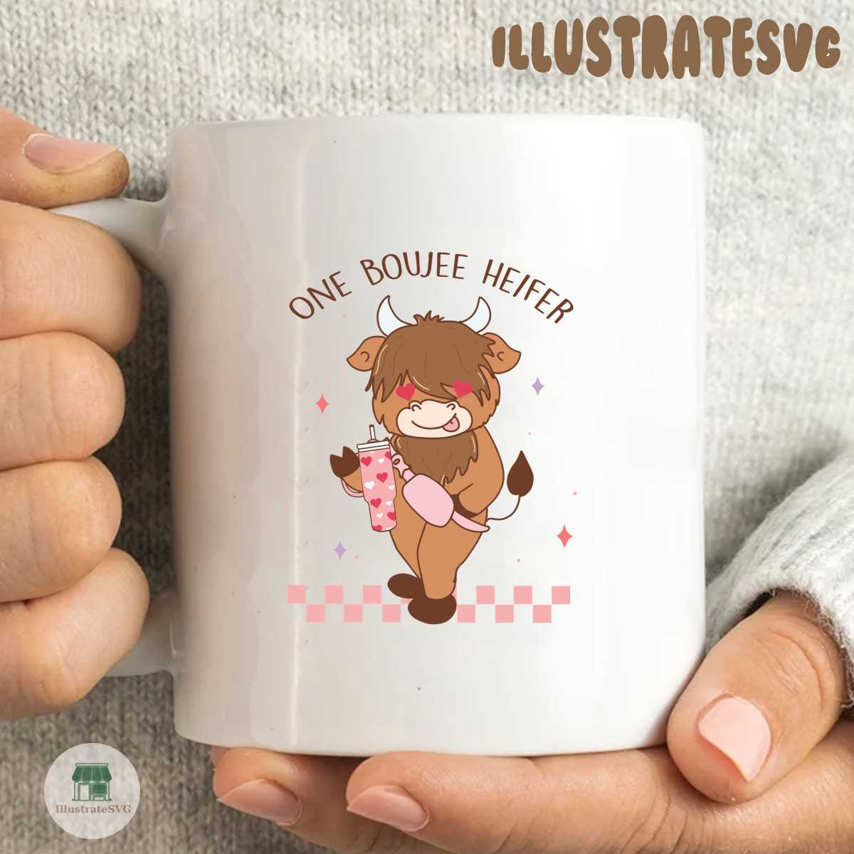 Pne Boujee Heifer Highland Cow Valentine SVG | Inspire Uplift