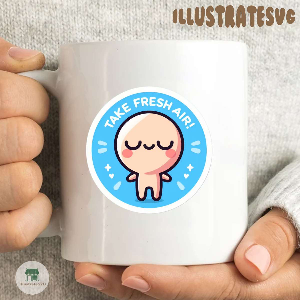 Take Fresh Air Cute kawaii clipart Stickers | Inspire Uplift