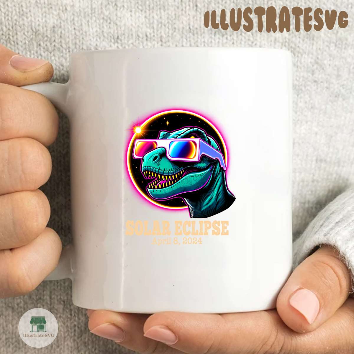 Dinosaur T-Rex Total Solar Eclipse PNG | Inspire Uplift