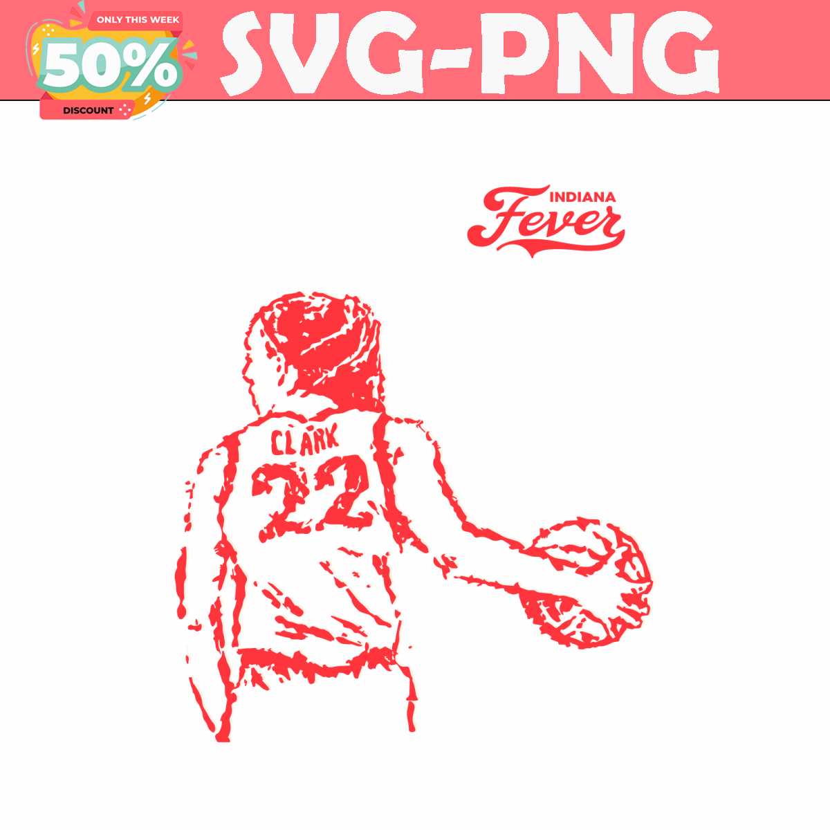 Caitlin Clark 22 Indiana Fever WNBA Player SVG | Inspire Uplift