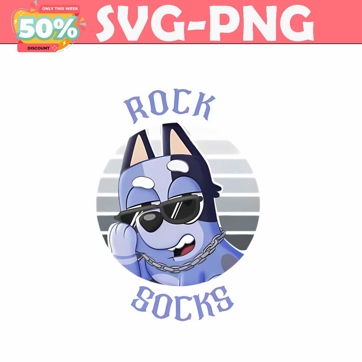 Bluey Rock Socks Cartoon Character PNG | Inspire Uplift