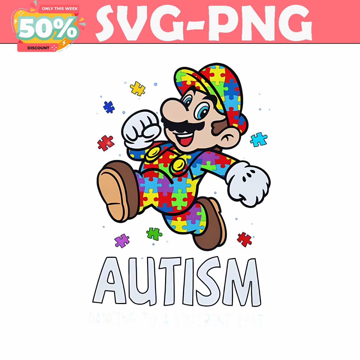 Super Mario Autism Dancing To A Different Beat PNG | Inspire Uplift