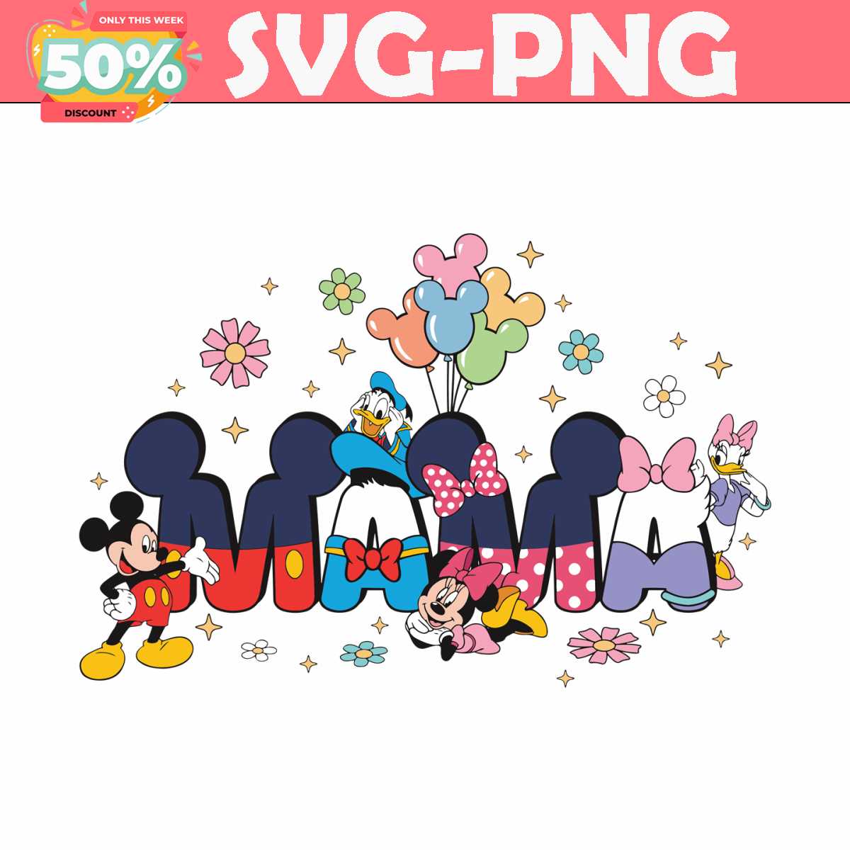 Disney Mama Mickey And Friends SVG | Inspire Uplift