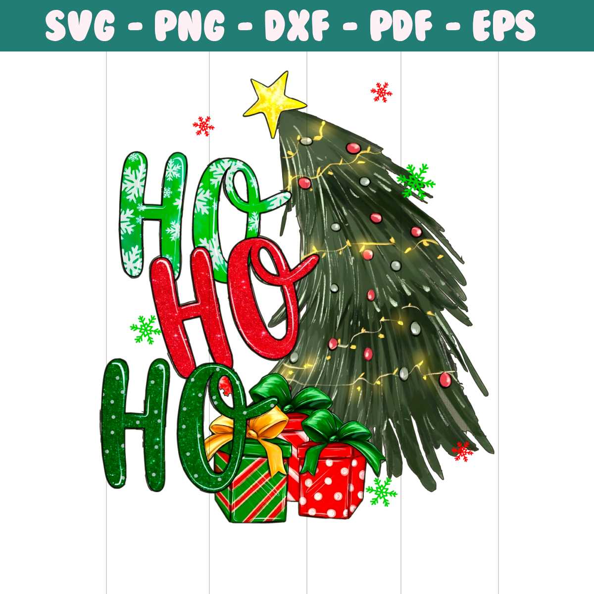Ho Ho Ho Christmas Tree PNG | Inspire Uplift