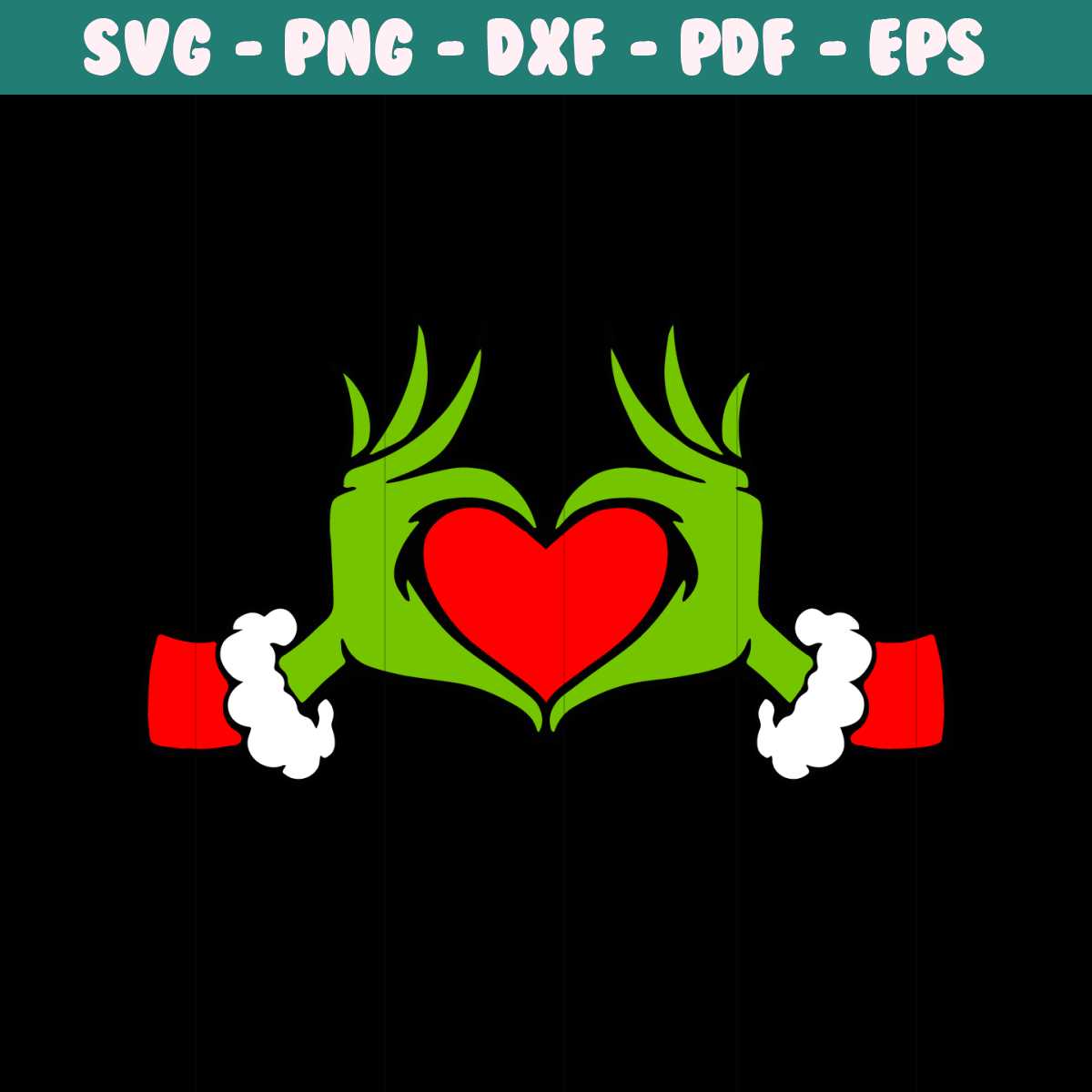Grinch Heart Svg, Pn, Dxf, Grinch Hands Heart Svg, Layered G | Inspire ...