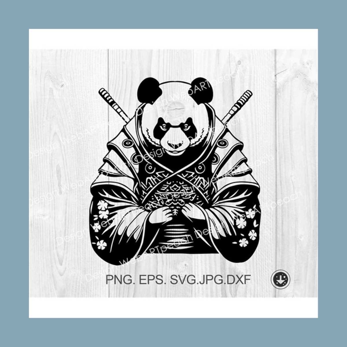 Panda samurai mascot svg png dxf Angry panda Bear svg,Panda - Inspire ...