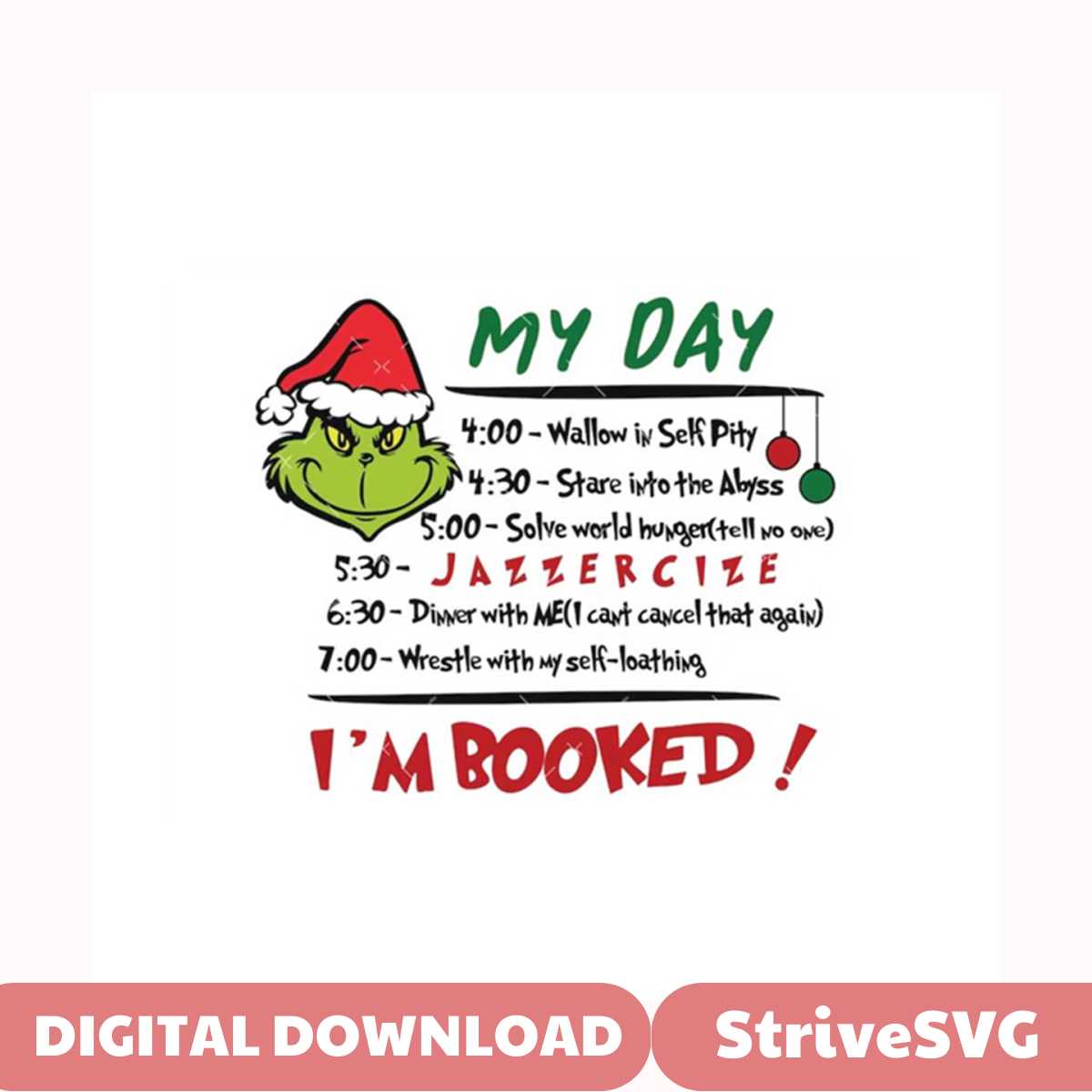 My day Grinch SVG, PNG, Cricut, Grinch Svg, Grinch schedule | Inspire ...