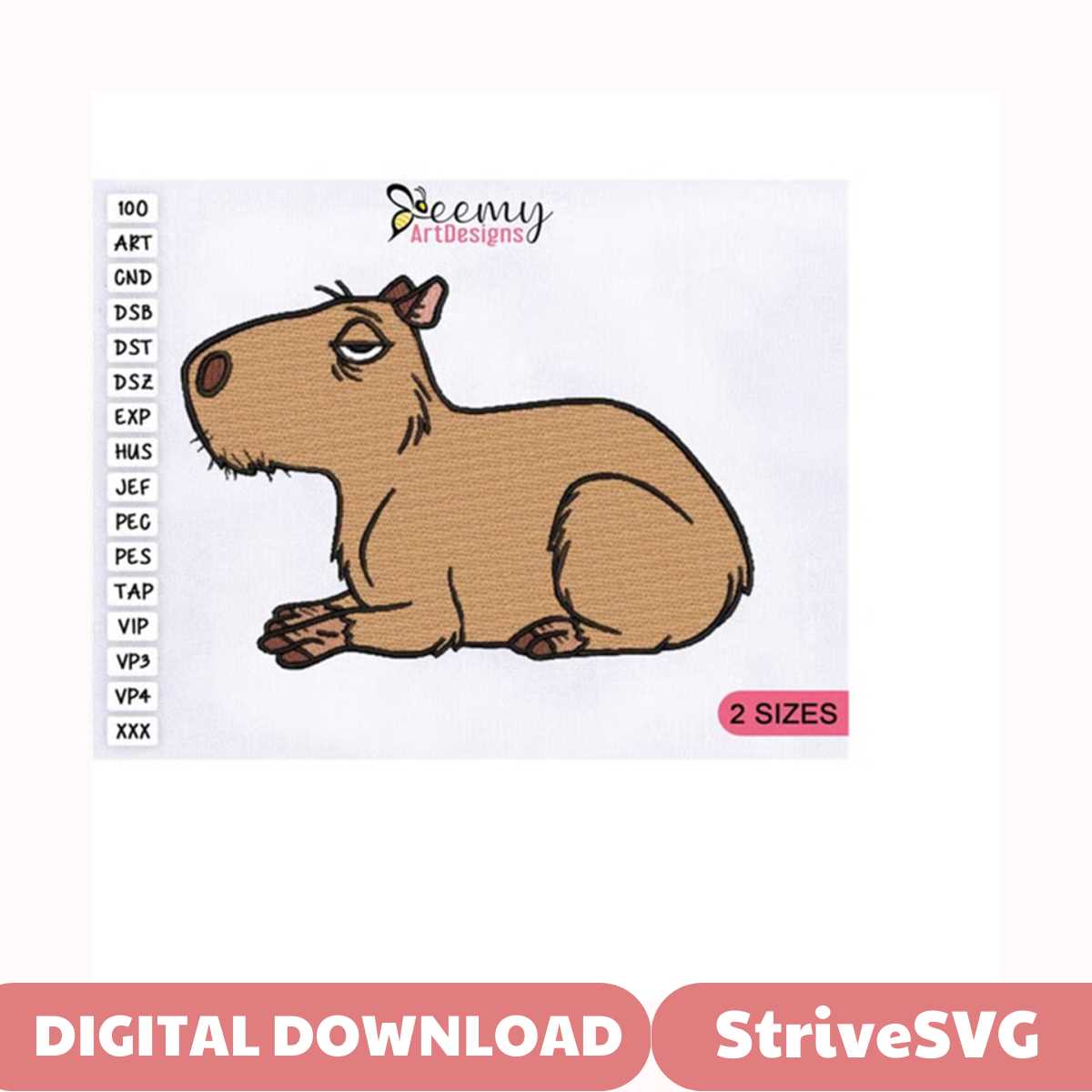 Capybara Madrigal Machine Embroidery Design, Capybara Embroi | Inspire ...