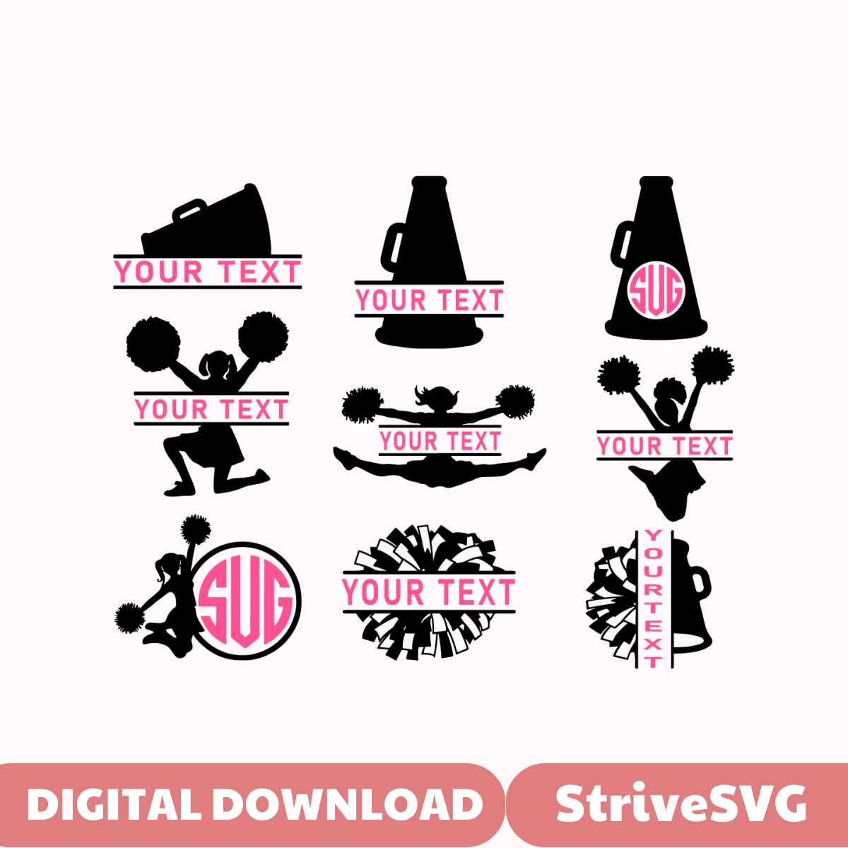 Cheerleader Svg Bundle, Cheerleader Split Monogram Svg, Chee | Inspire ...