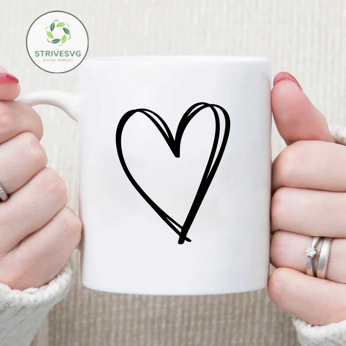 Hand Drawn Heart, Hand Lettered Heart SVG, Heart SVG, Cute H - Inspire ...