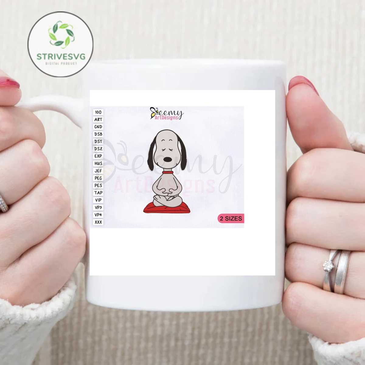 Snoopy Yoga Pose Embroidery Design, 4x4 and 5x7 Hoop, Snoopy | Inspire ...