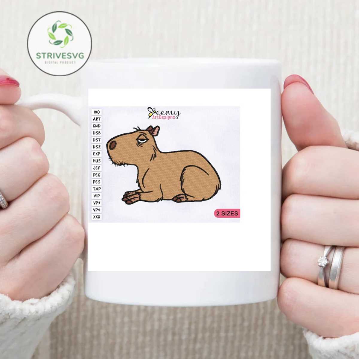 Capybara Madrigal Machine Embroidery Design, Capybara Embroi | Inspire ...