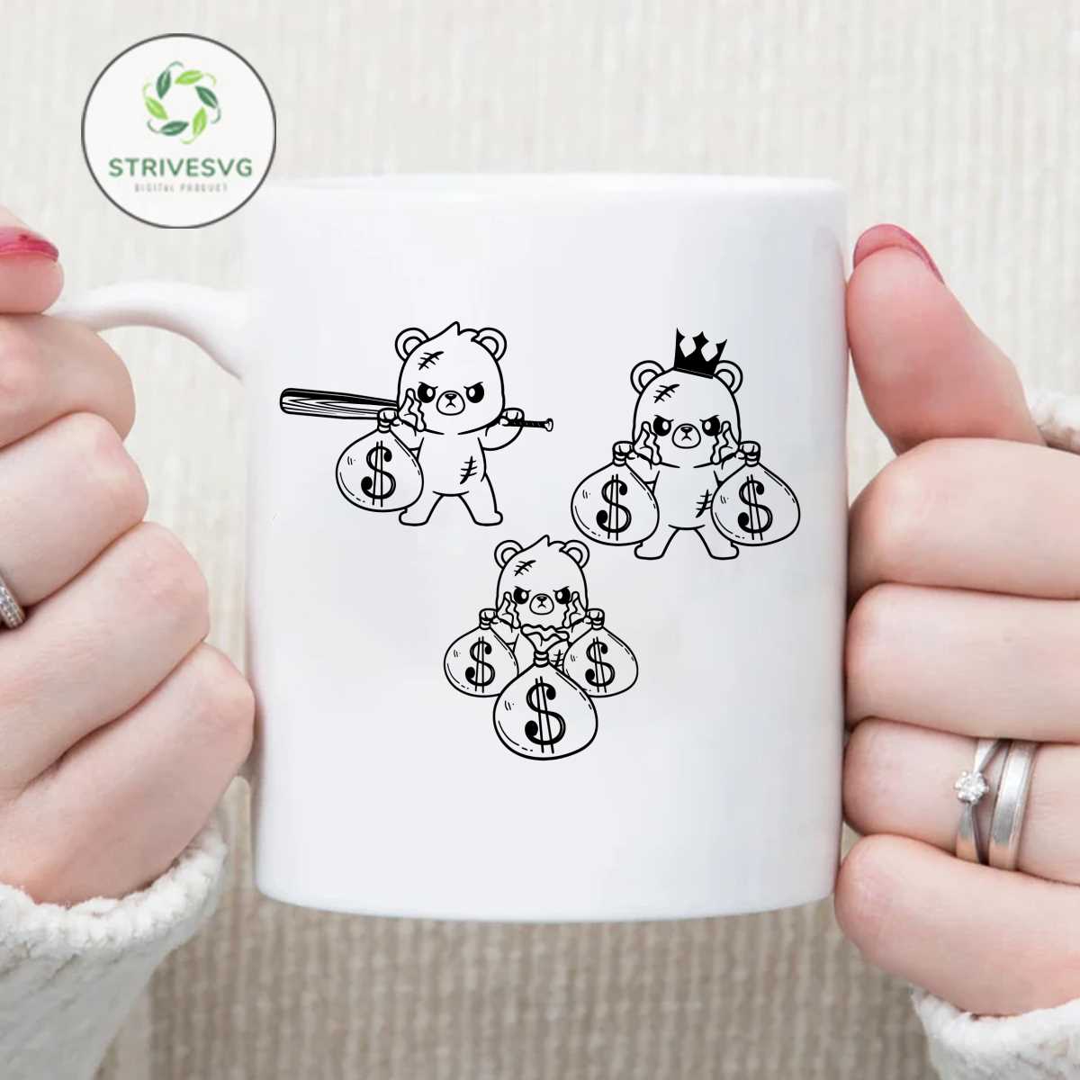 Money clipart, Money svg, Teddy Bear King Money Bag SVG, mon | Inspire ...
