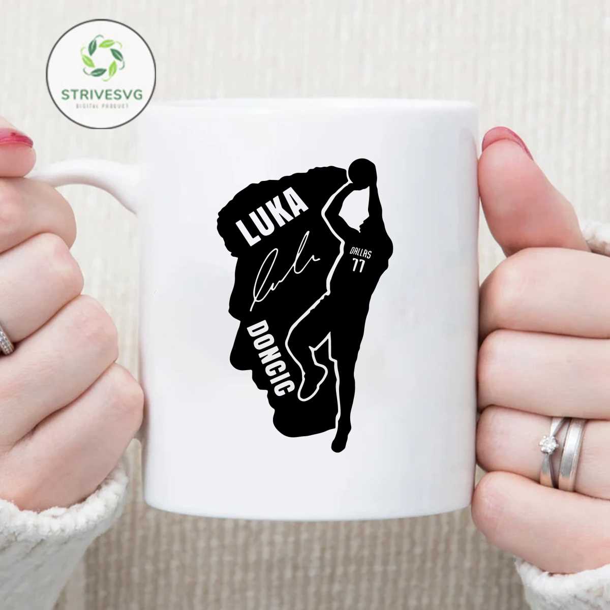 Luka Doncic Jump Shot with Name and Signature on Silhouette | Inspire ...