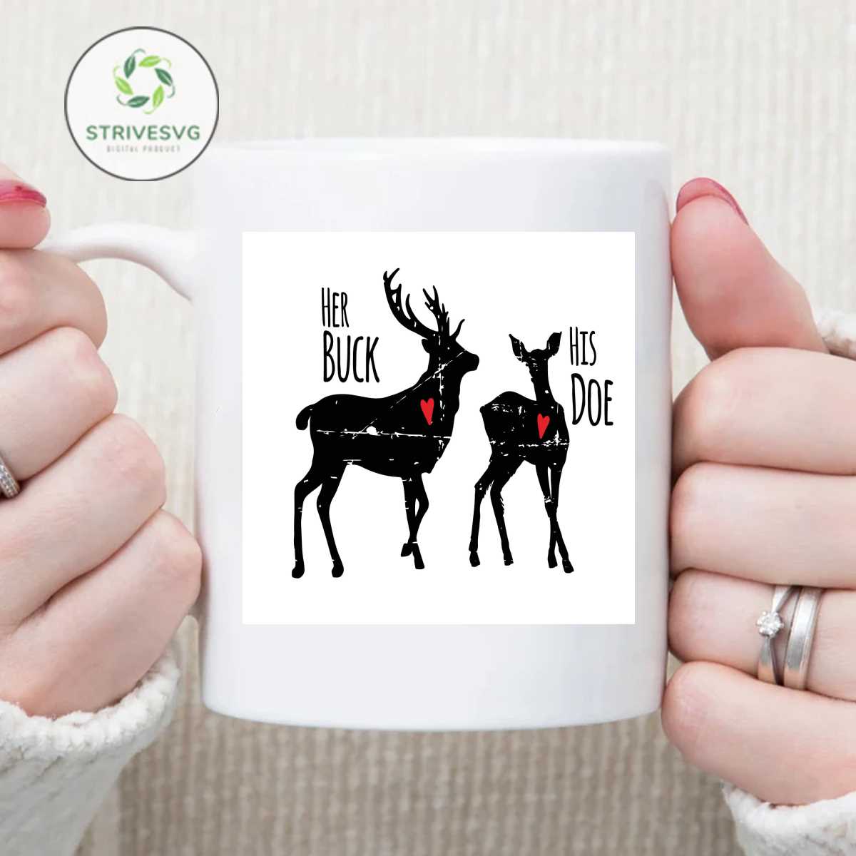 Her Buck His Doe Svg, Christmas Svg, Love Svg, Her Buck Svg, | Inspire ...