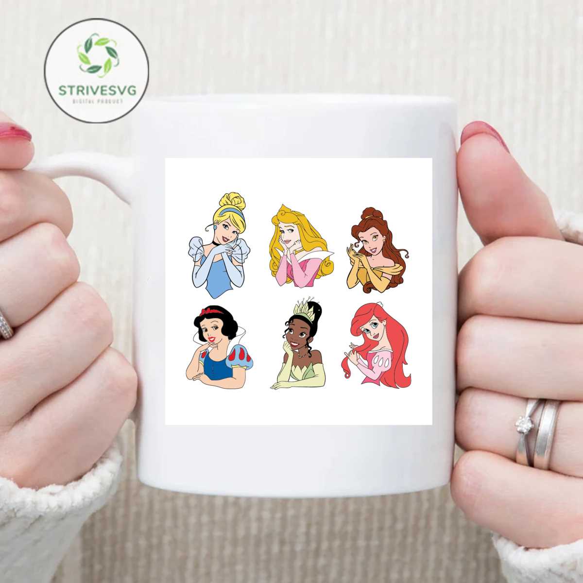 Disney Princess Bundle Svg, Disney Svg, Princess Svg, Pretty | Inspire ...
