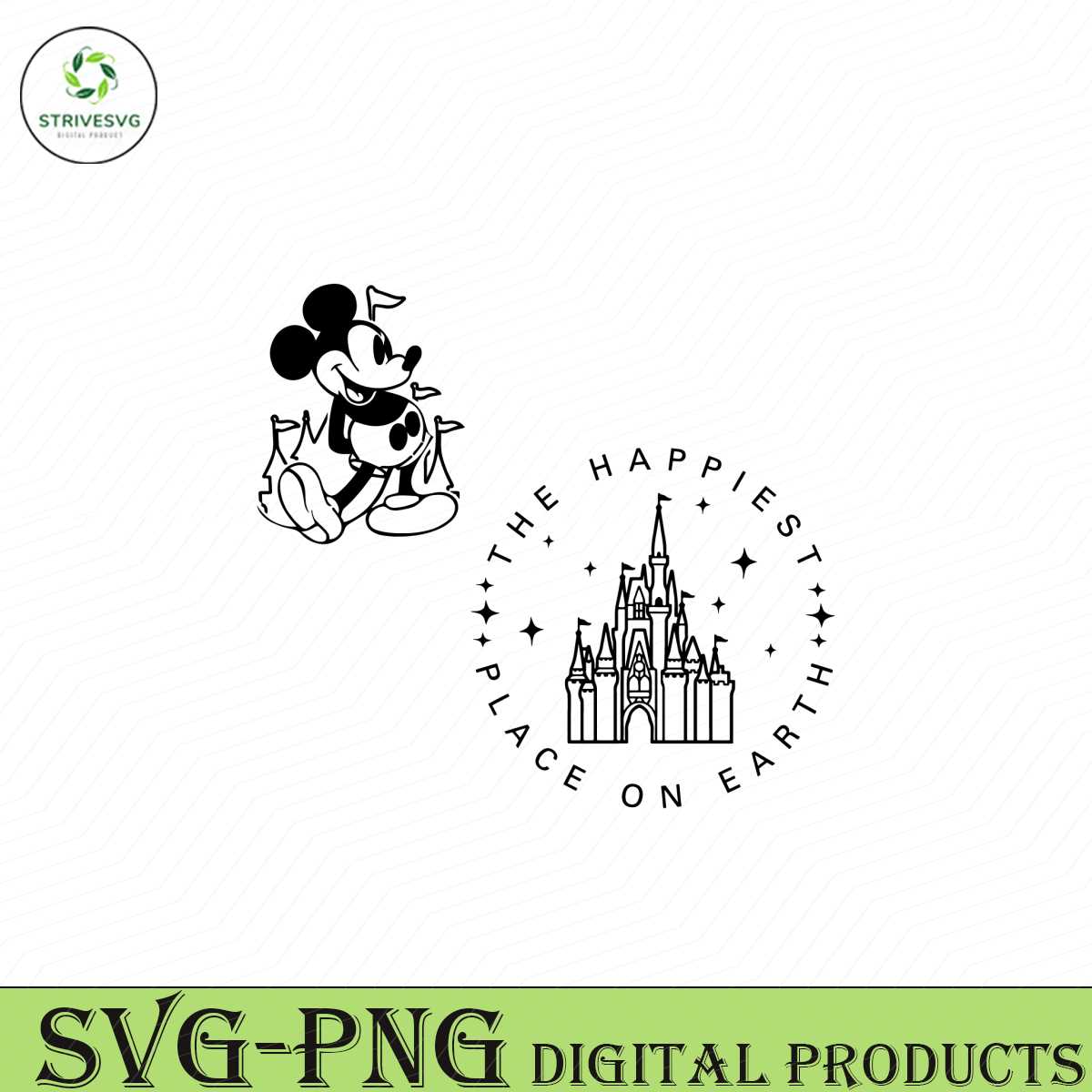 The Happiest Place One Earth Mickey Mouse SVG | Inspire Uplift