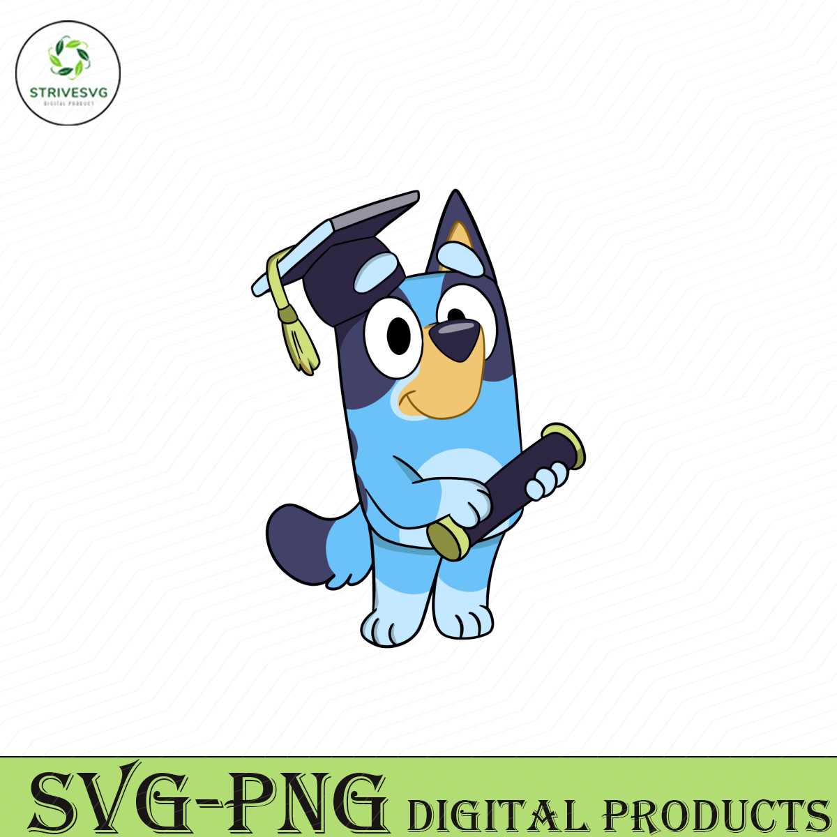 Retro Bluey Graduation Cartoon SVG - Inspire Uplift