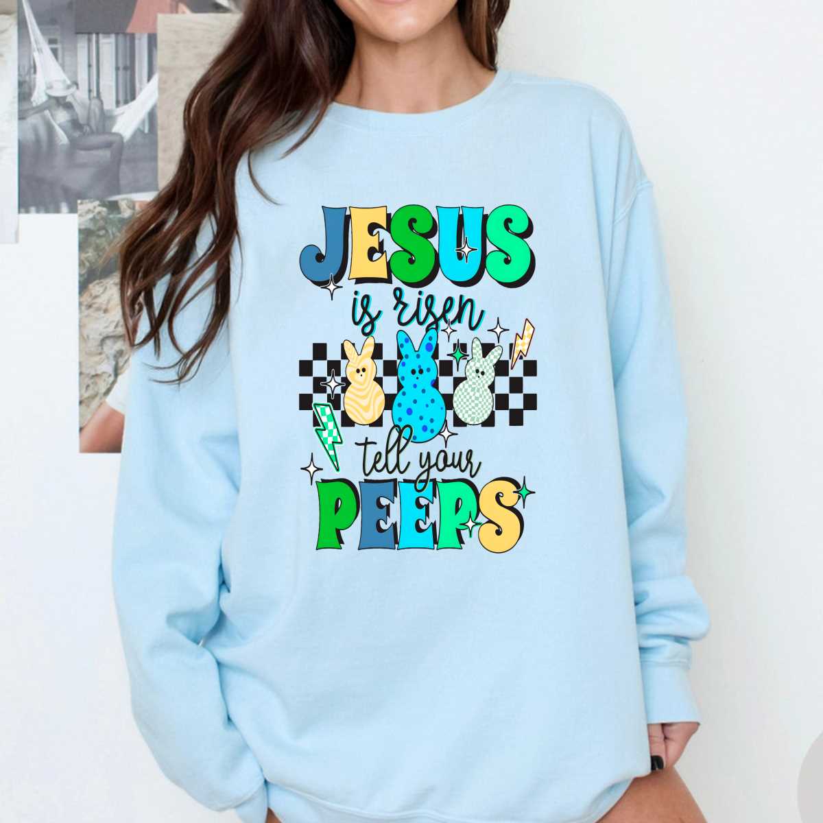 Easter Jesus is Risen Tell Your Peeps Cute Bunny Peep PNG - Inspire Uplift