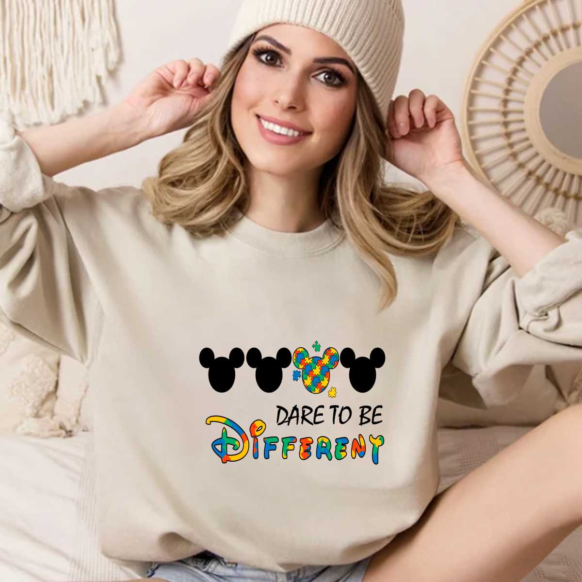 Dare To Be Different Autism Mickey Head SVG - Inspire Uplift