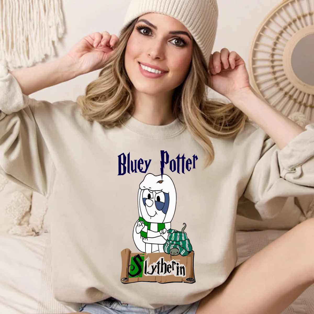 Retro Bluey Potter Slytherin Hogwarts PNG12 | Inspire Uplift
