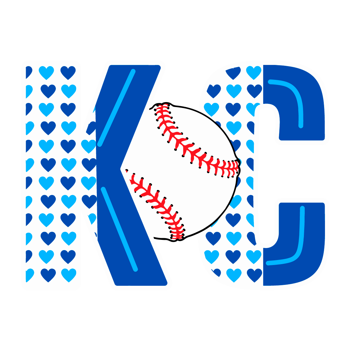 KC Baseball Heart Royals MLB Svg Digital Download | Inspire Uplift