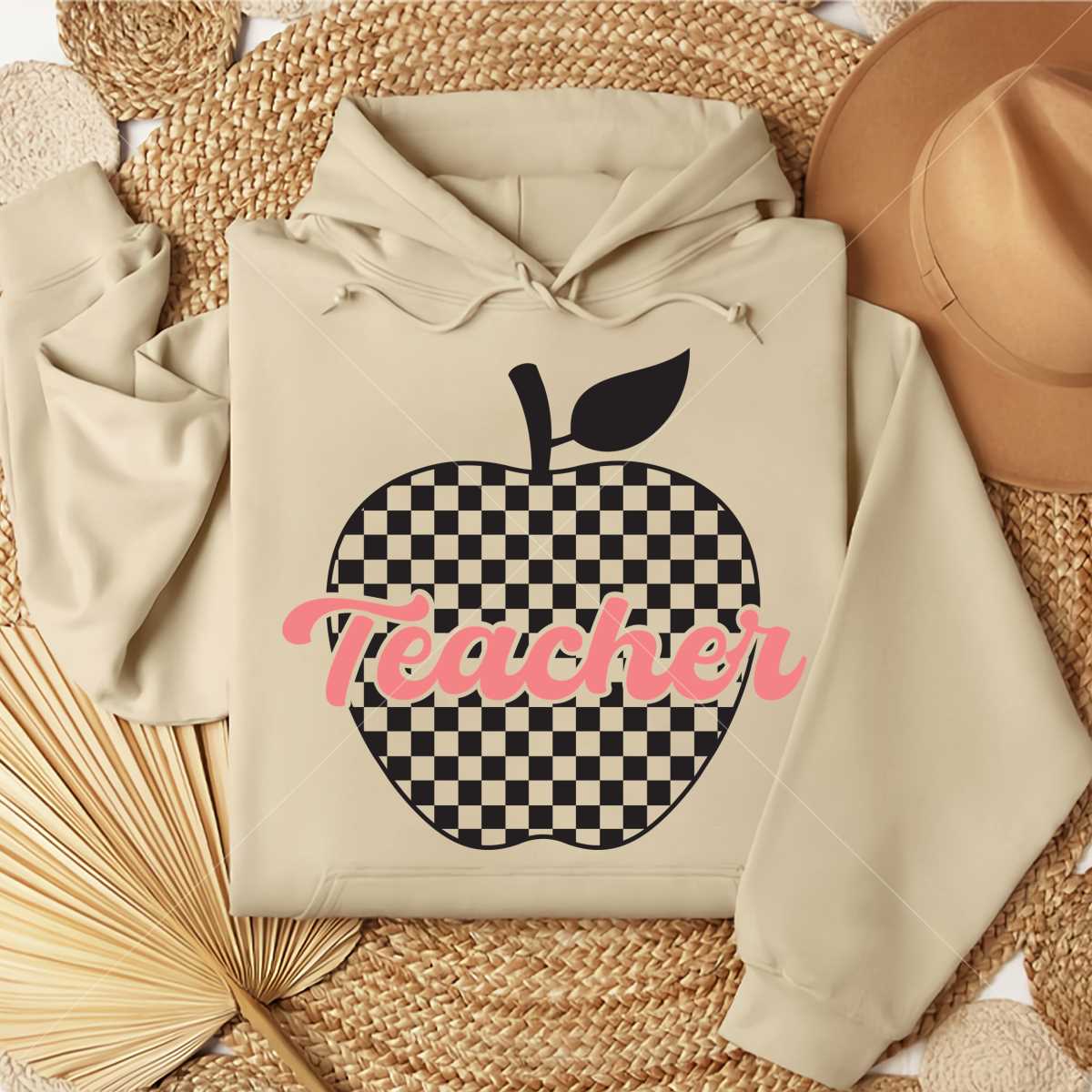 Teacher Apple Checkered SVG, Teacher SVG - Inspire Uplift