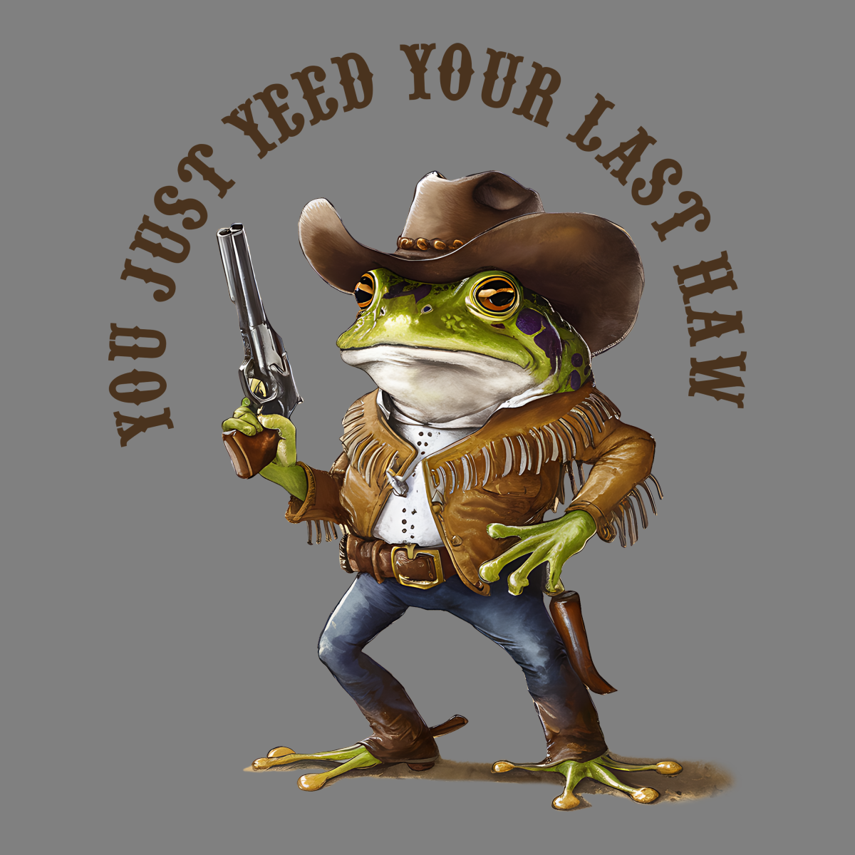 Funny Frog Cowboy With Gun Png Digital Download Files | Inspire Uplift