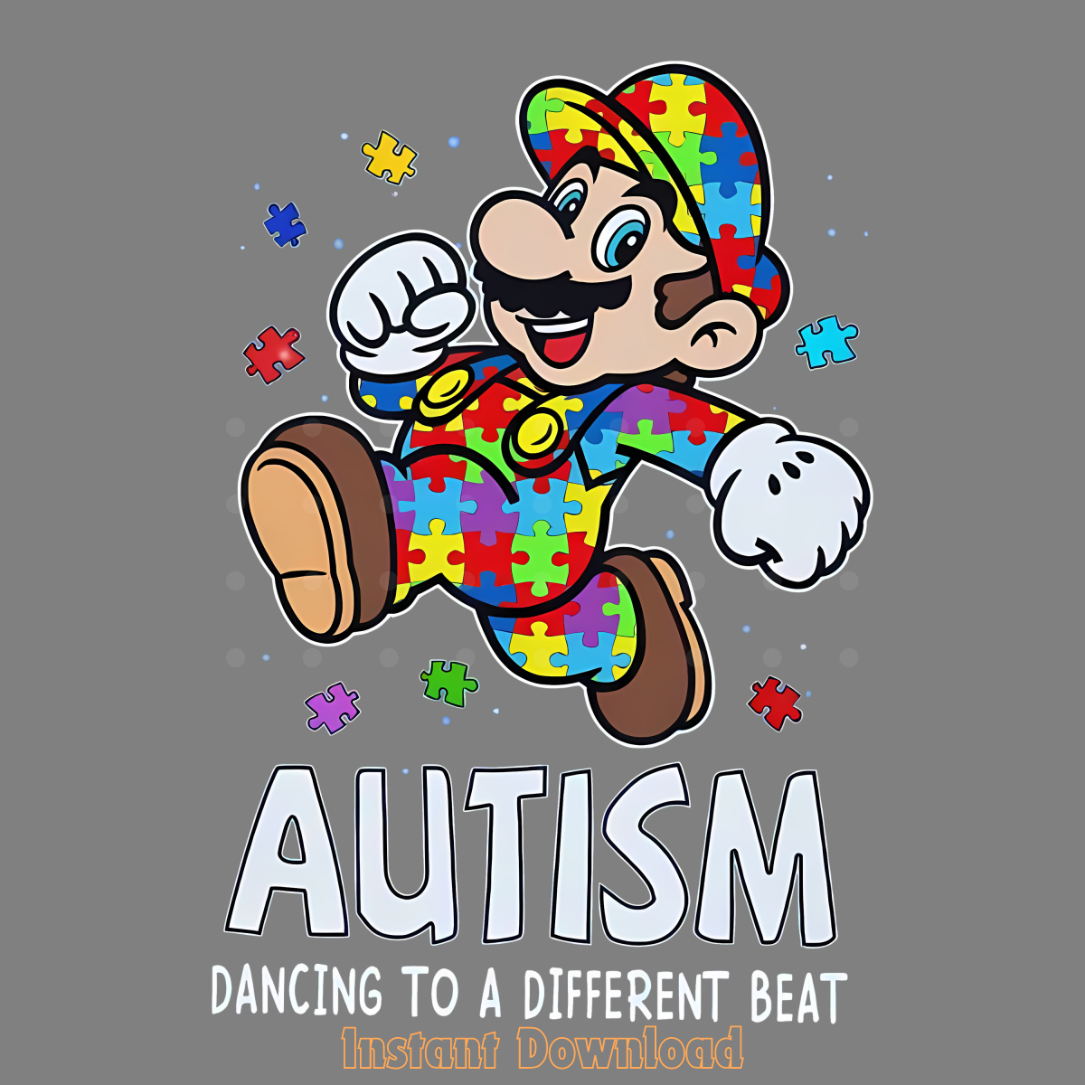 Super Mario Autism Dancing To A Different Beat PNG | Inspire Uplift
