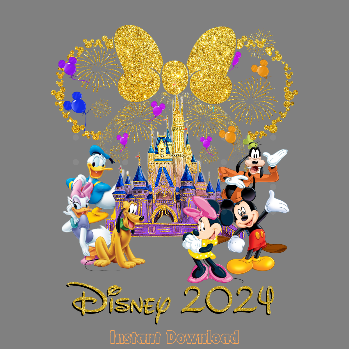 Retro Disney 2024 Magical Kingdom PNG Digital Download Files | Inspire ...