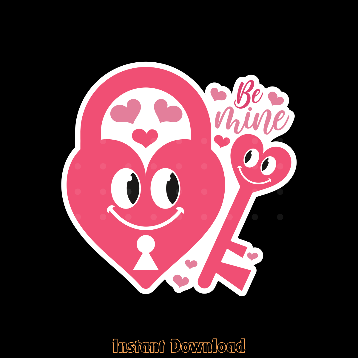 Be Mine, Cute Valentines Day Stickers Digital Download Files | Inspire ...