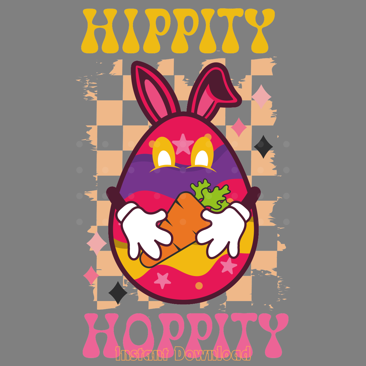 Hippity Hoppity - Retro Easter PNG Digital Download Files | Inspire Uplift