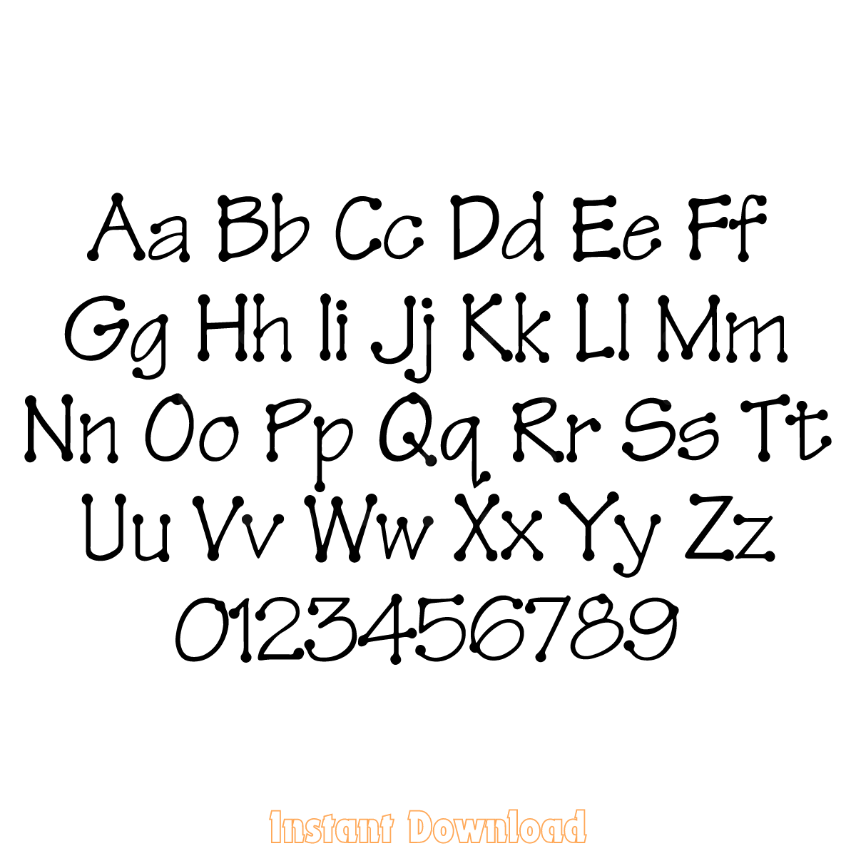Notebook Dots Font SVG TTF Digital Download Files - Inspire Uplift
