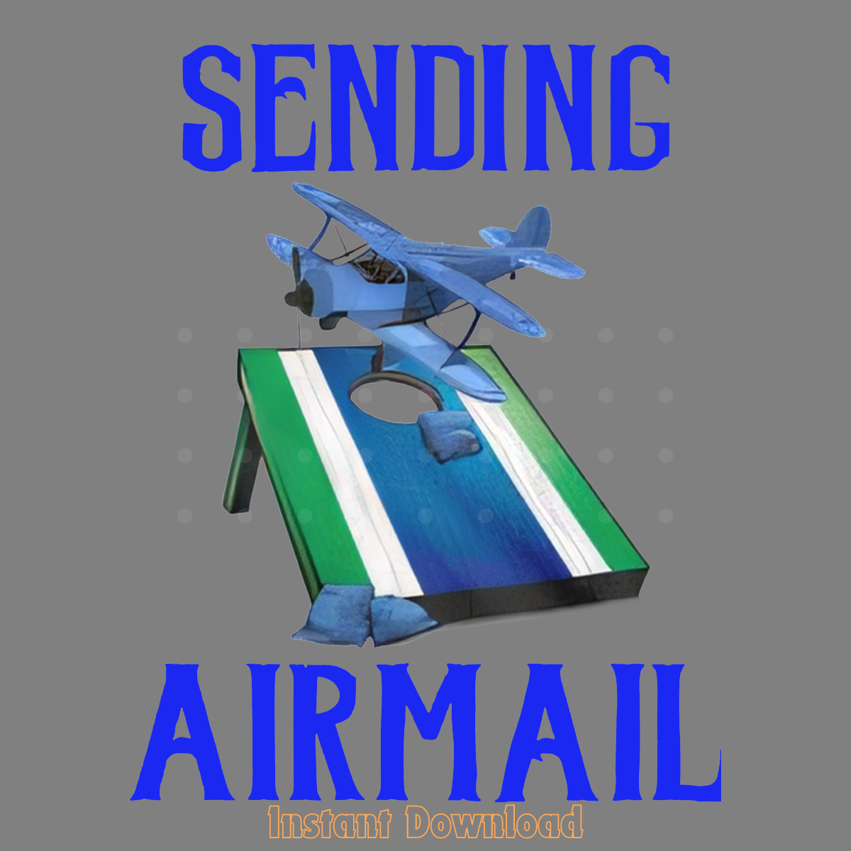 Cornhole airmail sublimation transfer design download png | Inspire Uplift