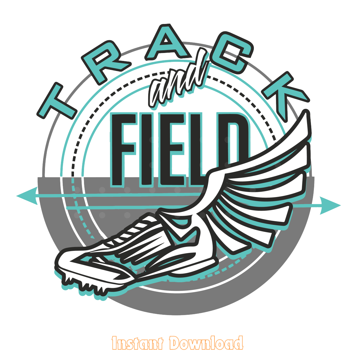Track and Field Design! EPS Digital Download Files | Inspire Uplift