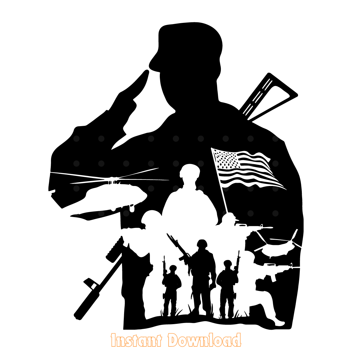 US Soldier Svg File Digital Download Files | Inspire Uplift