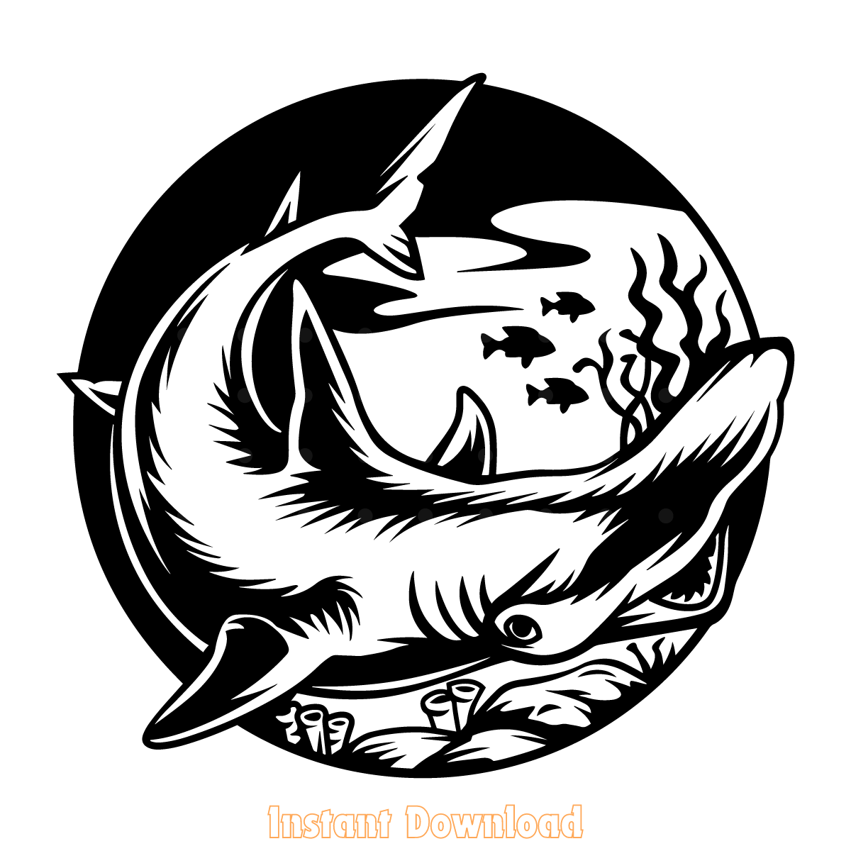 Hammerhead Shark Scene SVG Digital Download Files | Inspire Uplift