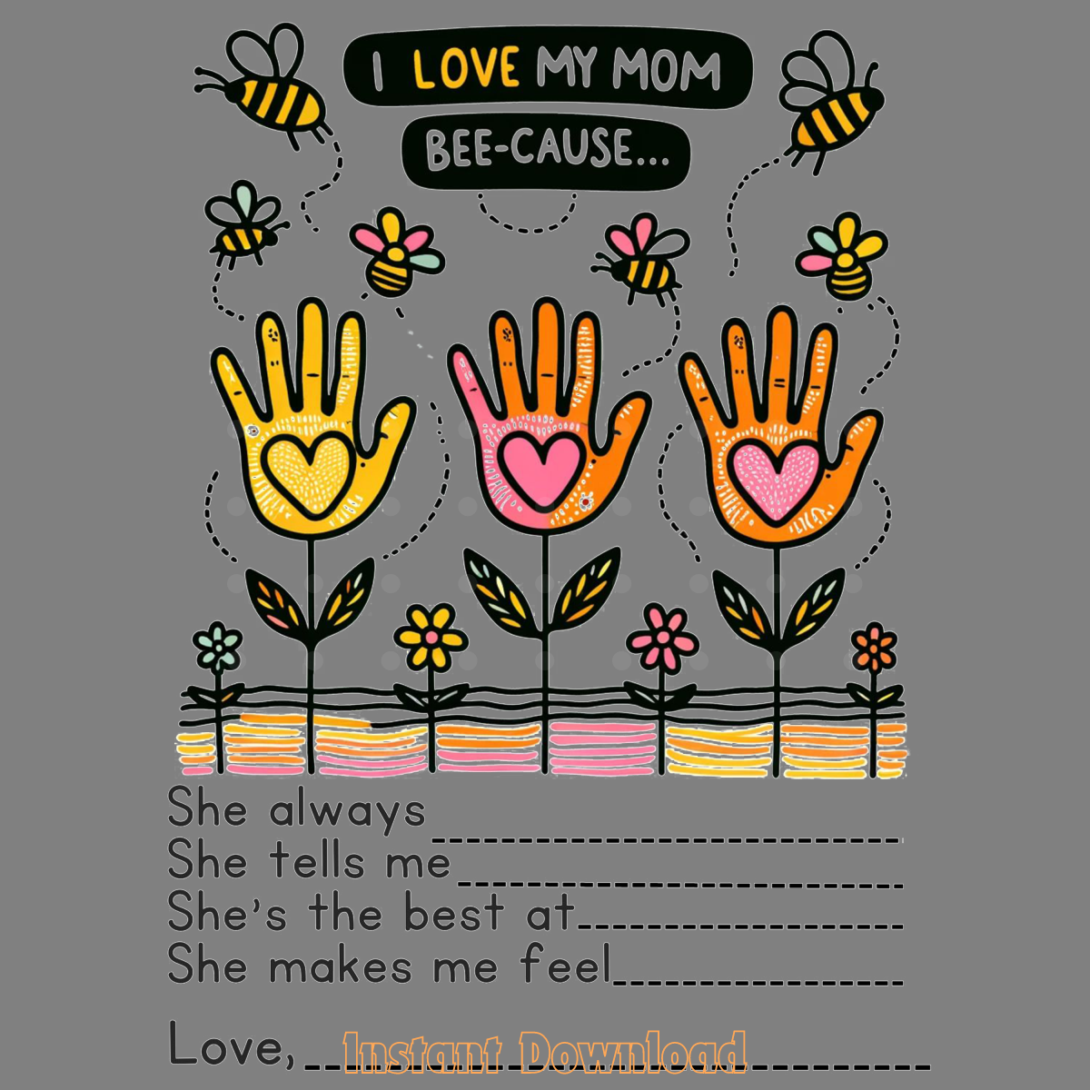 Custom Mother's Day Garden Printable, Ki | Inspire Uplift