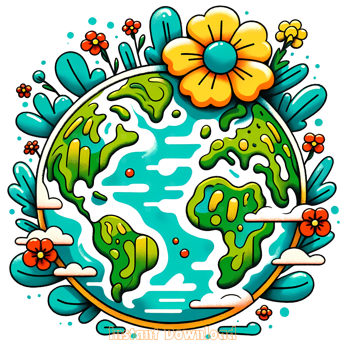 Earth Day Png, Eco-Friendly World Png Digital Download Files | Inspire ...