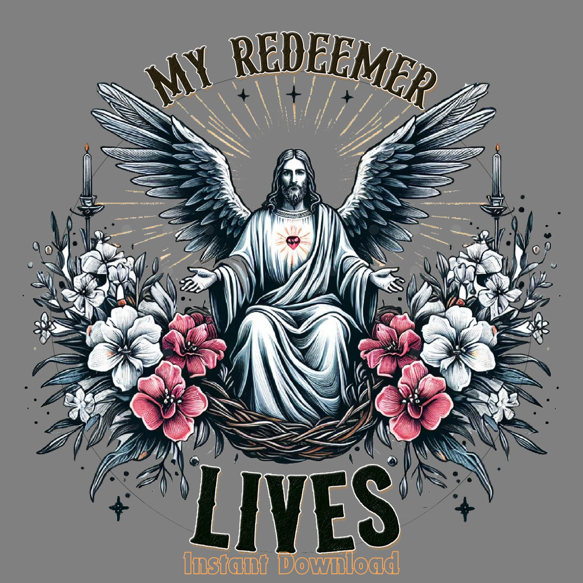 My Redeemer Lives PNG Design,Scripture Digital Download File | Inspire ...