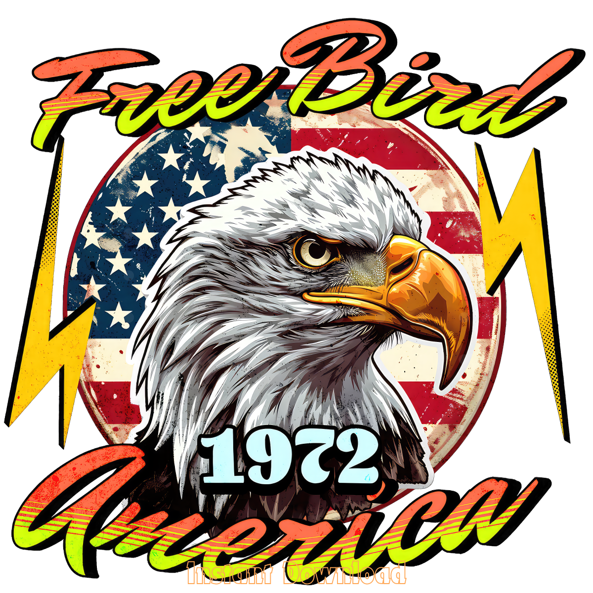 Eagle Png, the Engle with USA Flag Png Digital Download File | Inspire ...