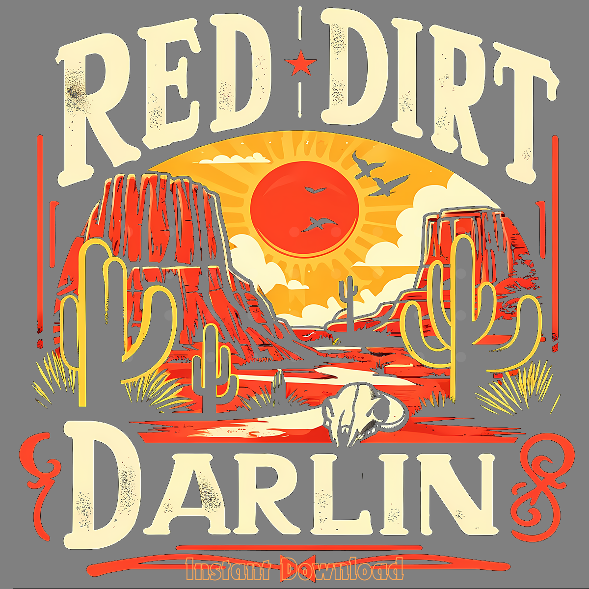 Red Dirt Country Music Western Png Digital Download Files - Inspire Uplift