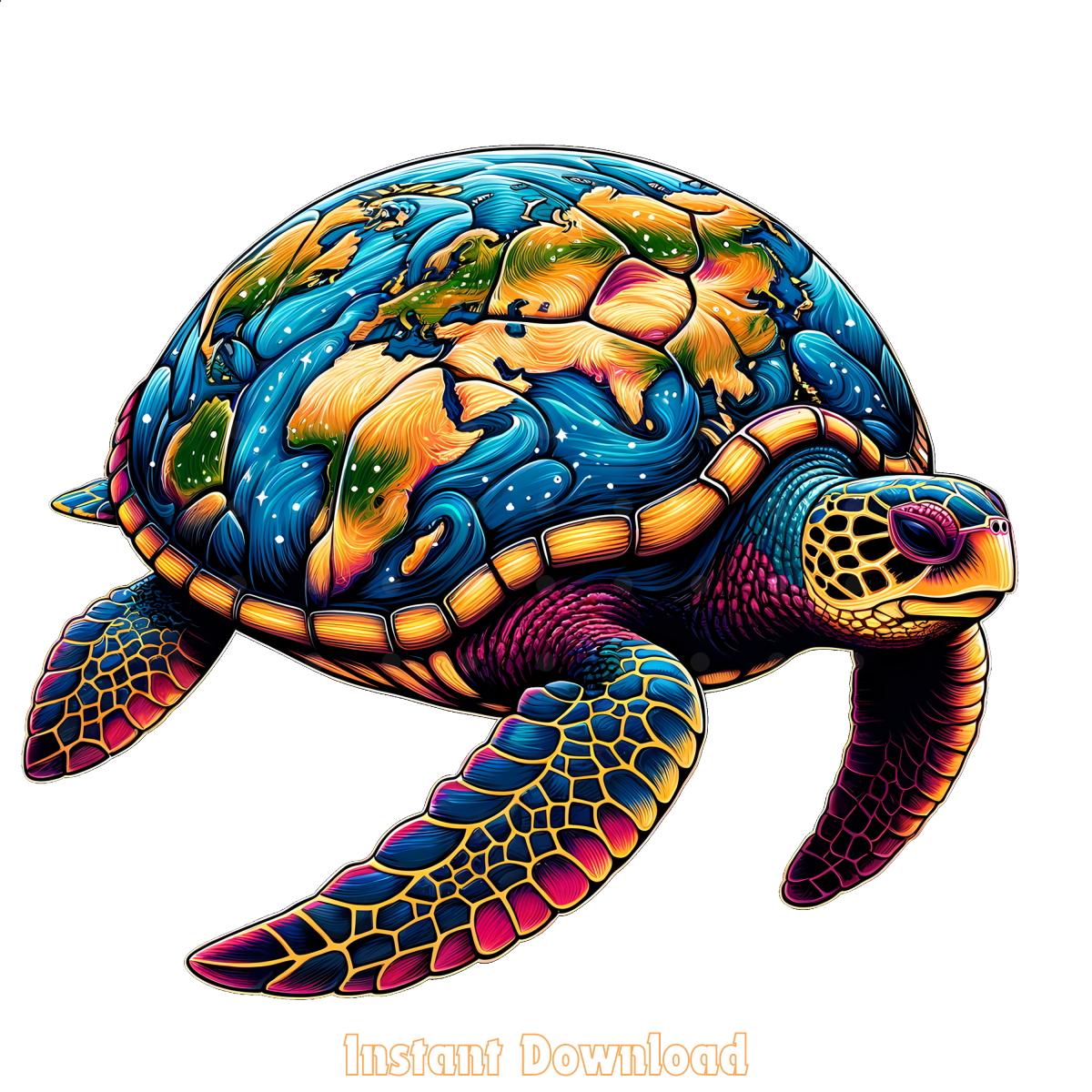 Sea Turtle Sublimation Design Earth Png Digital Download Fil | Inspire ...