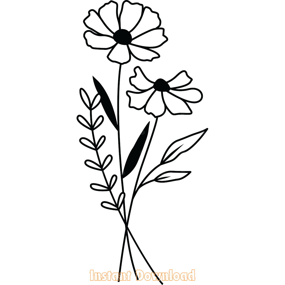Flower Svg, Bouquet Flowers Svg Bundle Digital Download File | Inspire ...
